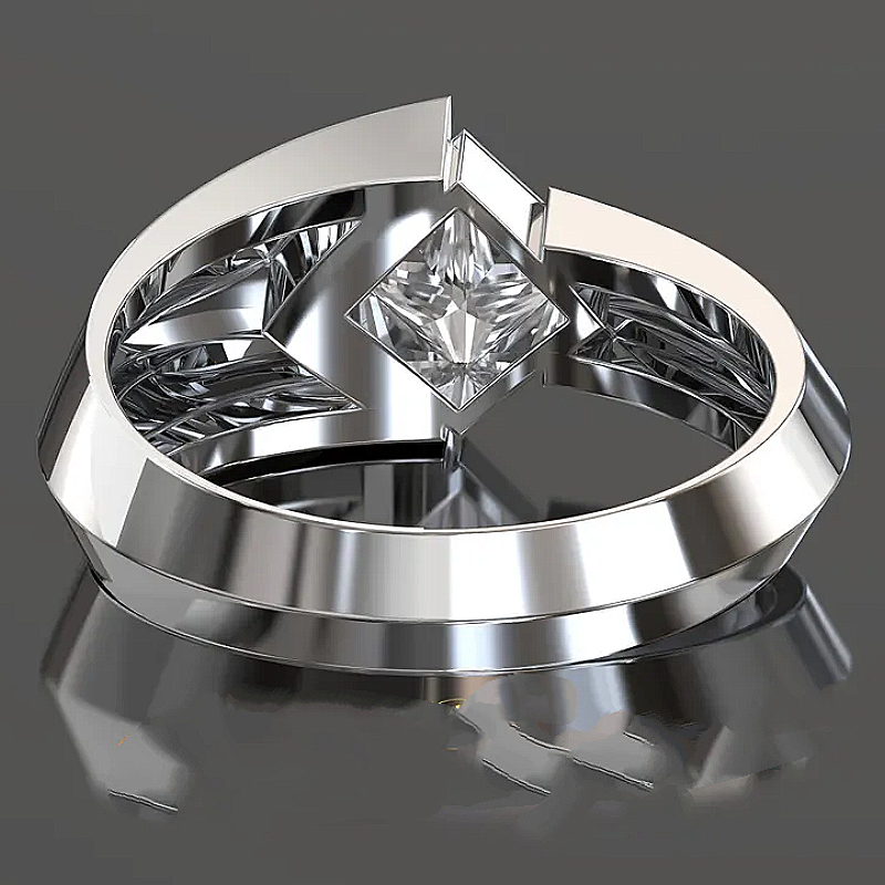 Jzora handmade princess-cut architectural statement men's ring – Jzora ...